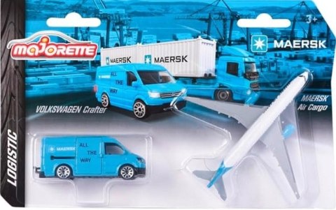 MAERSK VW Crafter + Airbus A350 Majorette Logistic METAL > Majorette